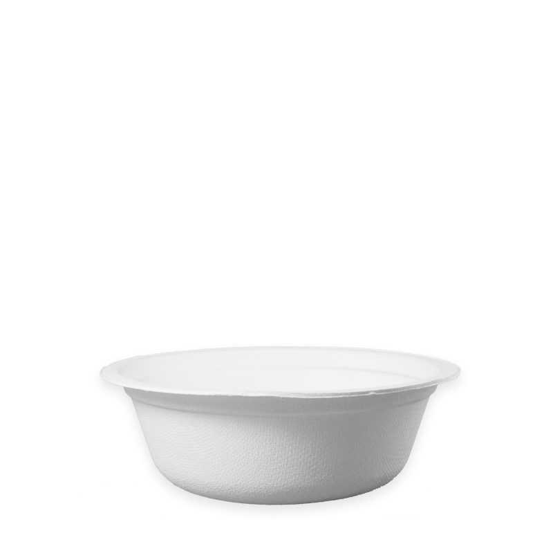 16oz Compostable Molded Fiber Bowl White 400/case – Green Safe Products